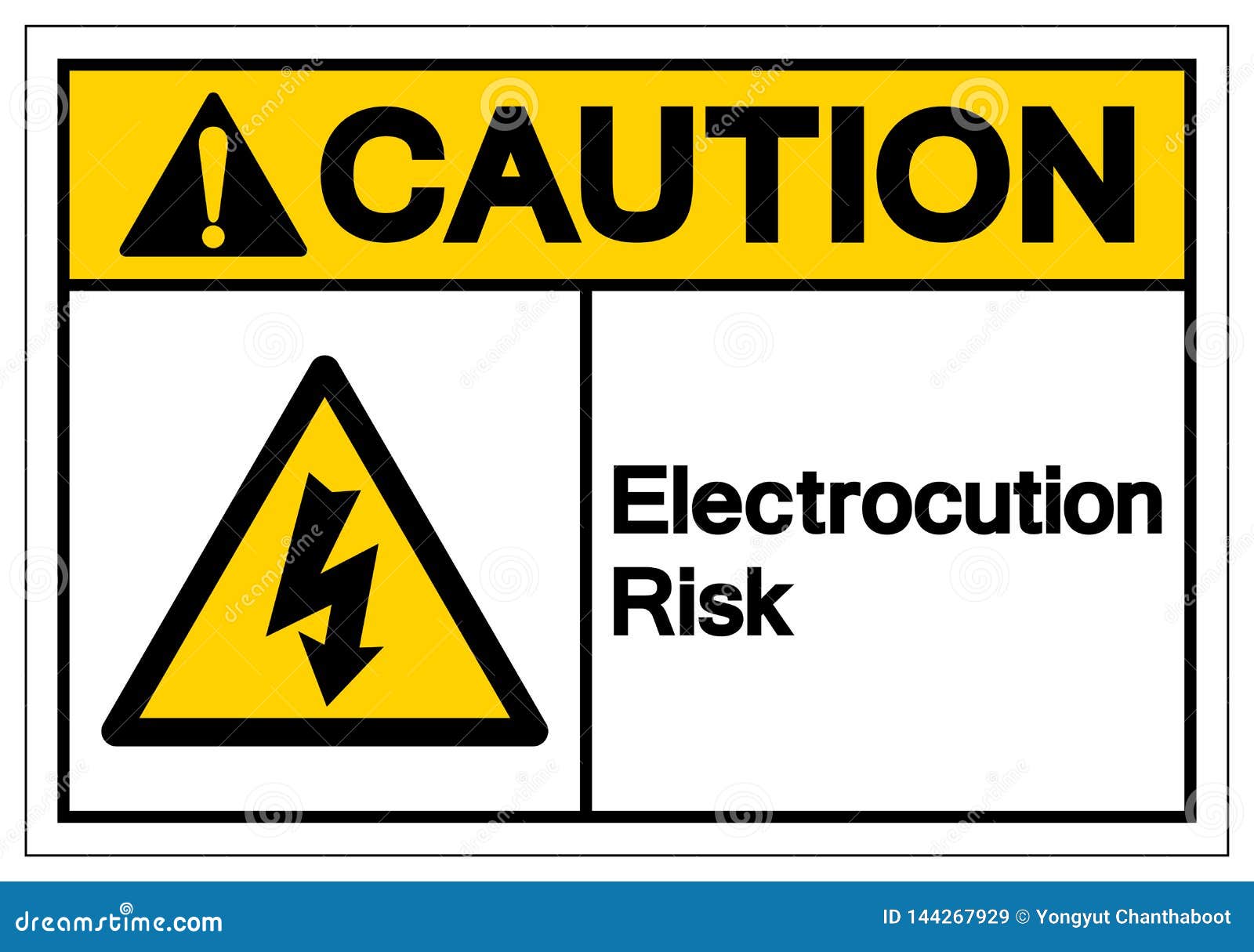 Caution Electrocution Risk Symbol Sign, Vector Illustration, Isolated ...