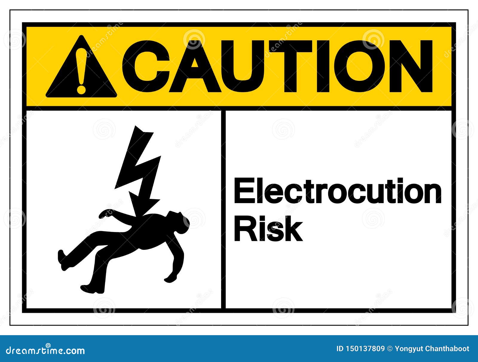 Caution Electrocution Risk Symbol Sign, Vector Illustration, Isolated ...