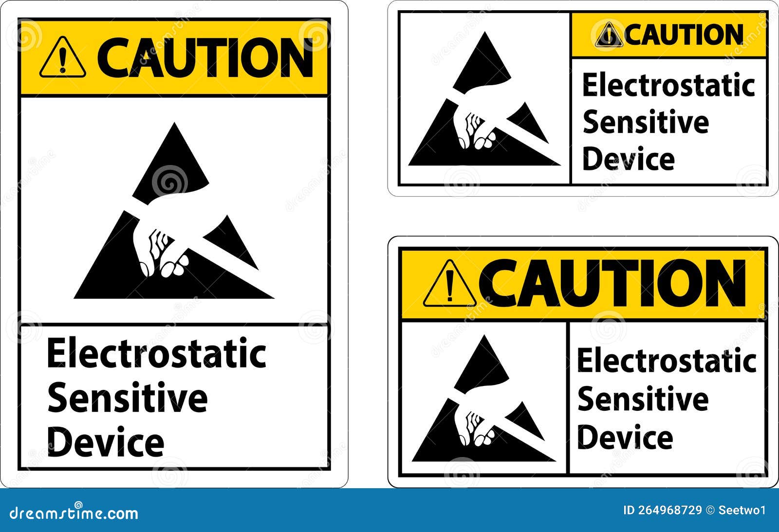 Caution Electrostatic Sensitive Device Sign on White Background Stock ...