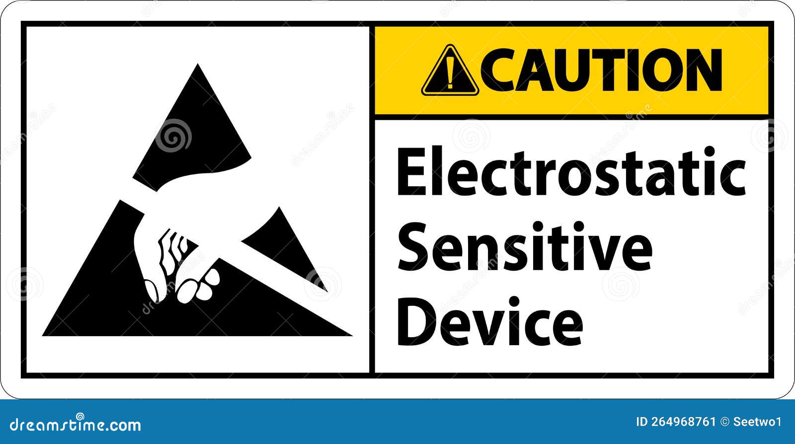 Caution Electrostatic Sensitive Device (ESD) Symbol Sign On White ...