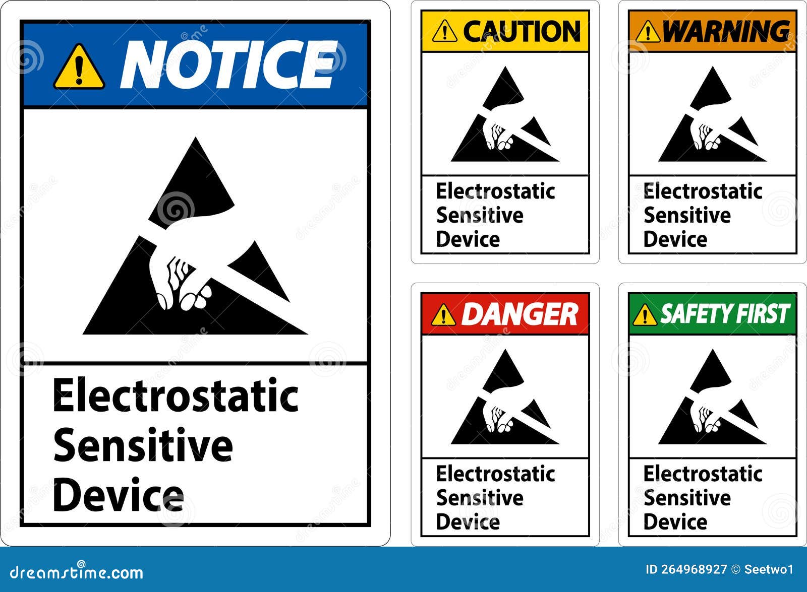 Caution Electrostatic Sensitive Device (ESD) Symbol Sign On White ...