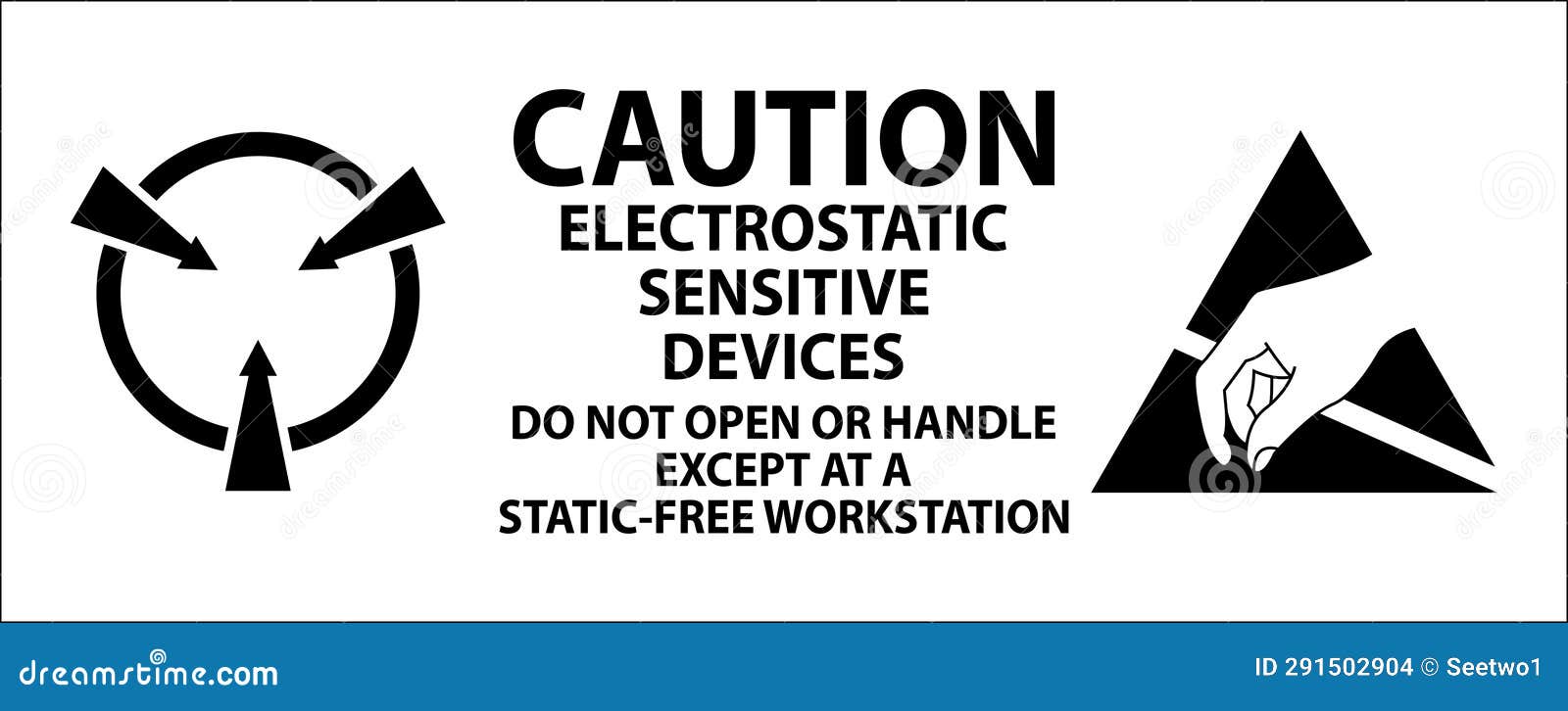 Caution Electrostatic Sensitive Device (ESD) Symbol Sign On White ...