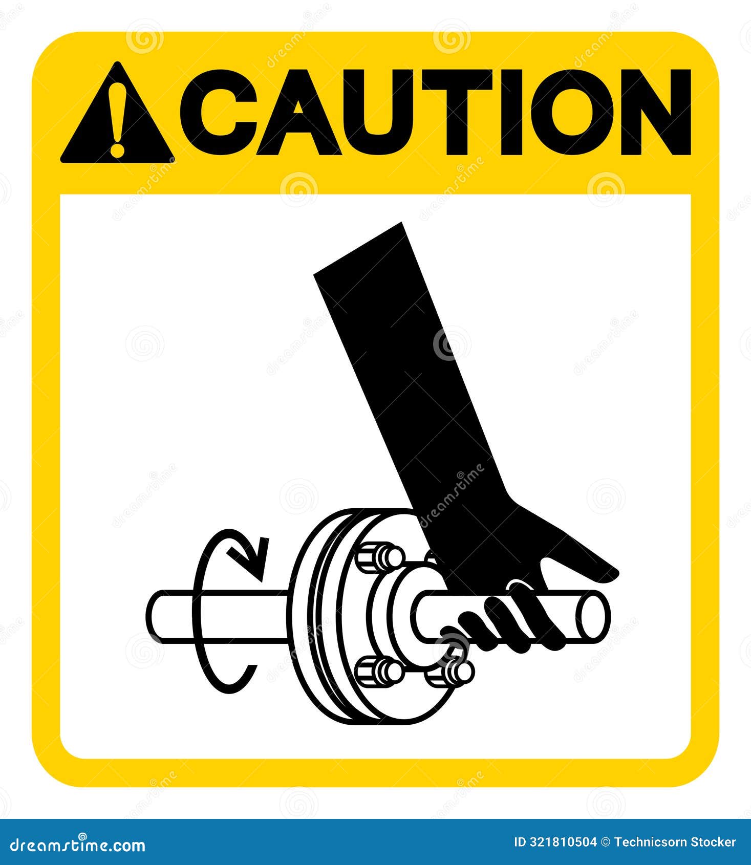 Caution Entanglement Rotating Shaft Symbol Sign, Vector Illustration ...