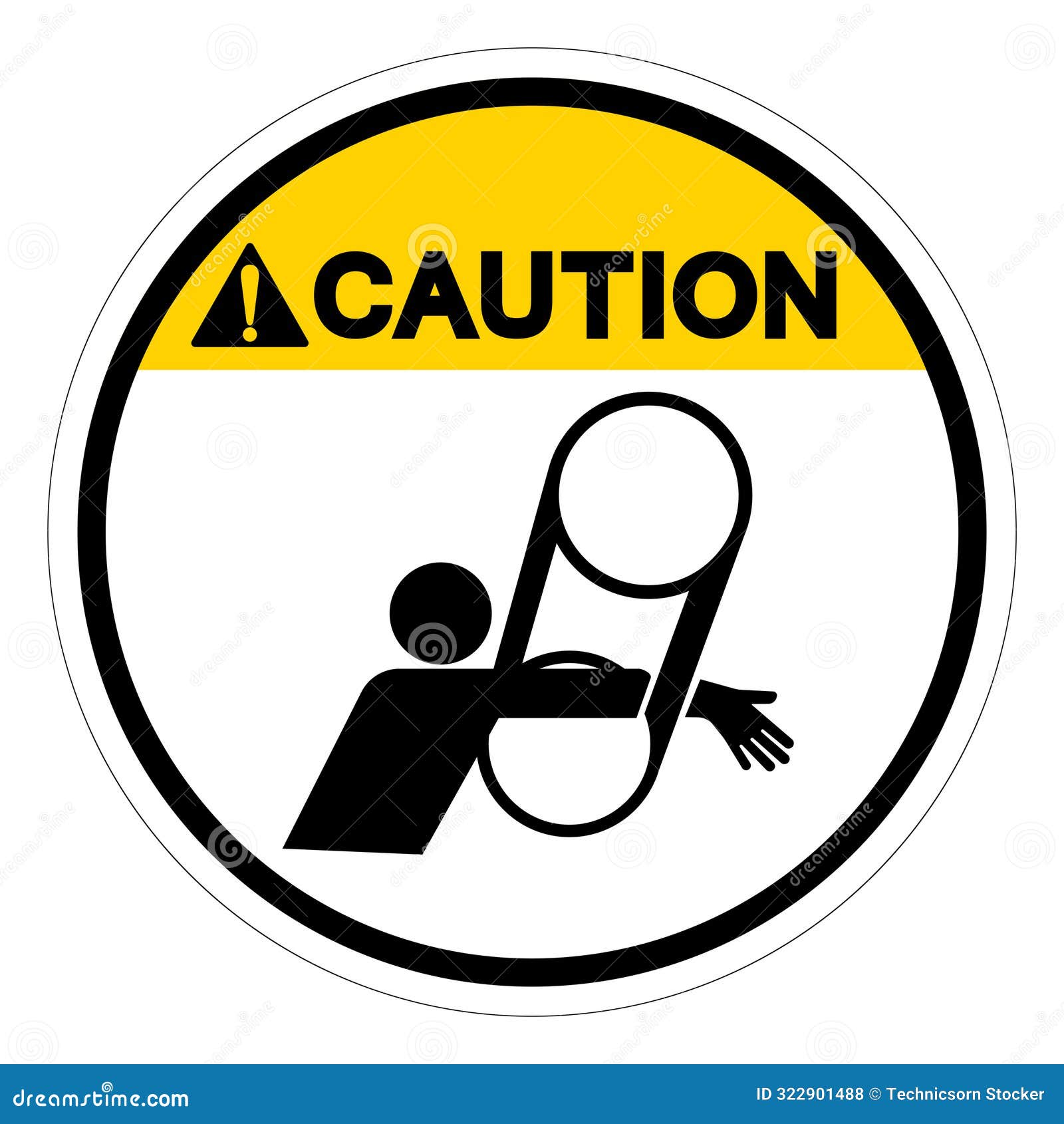 Caution Entanglement Hazard Arm Symbol Sign, Vector Illustration ...