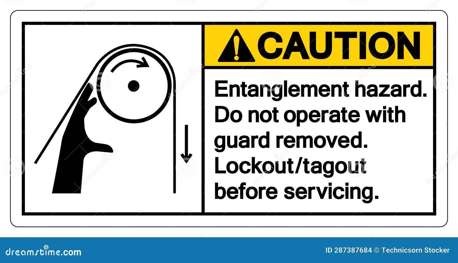Caution Entanglement Hazard Symbol Sign, Vector Illustration, Isolate ...