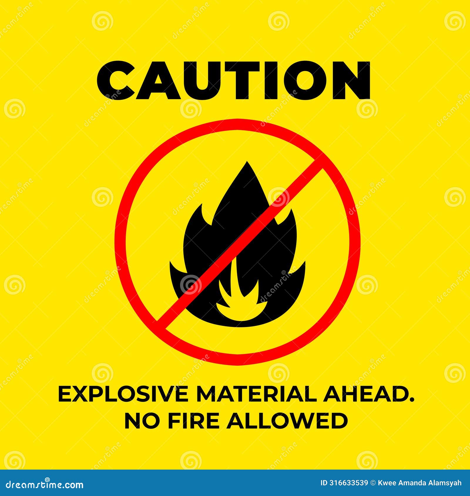 Caution No Fire Allowed Vector Poster Sign Stock Vector - Illustration ...
