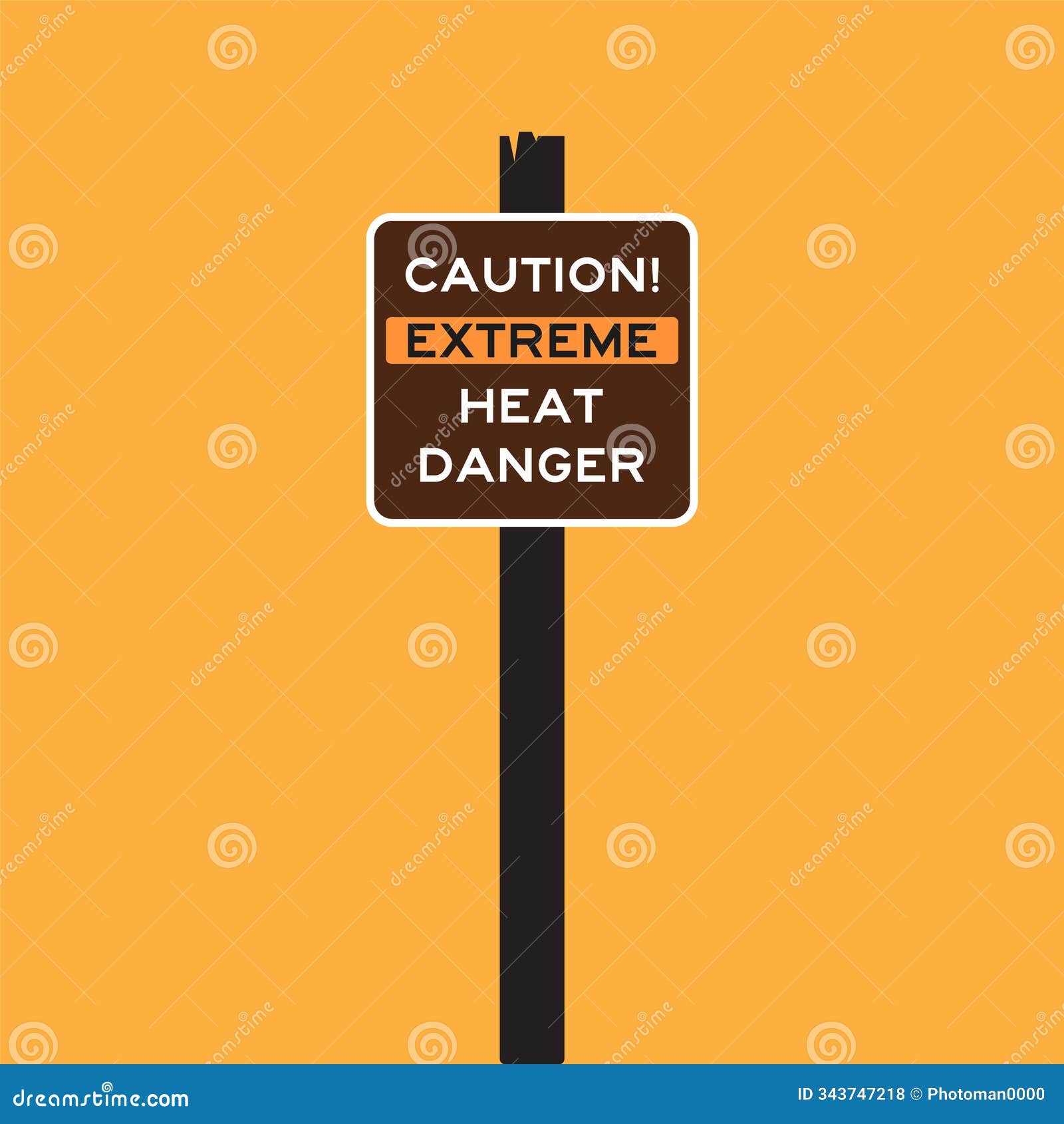 Caution Extreme Heat Danger Stock Vector - Illustration of extreme ...