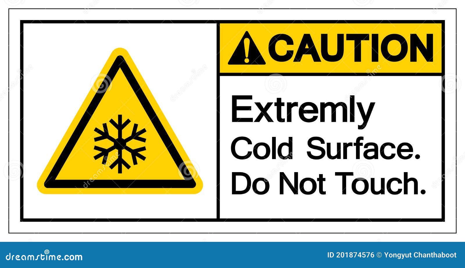 Caution Extremely Cold Surface Do Not Touch Symbol, Vector Illustration ...