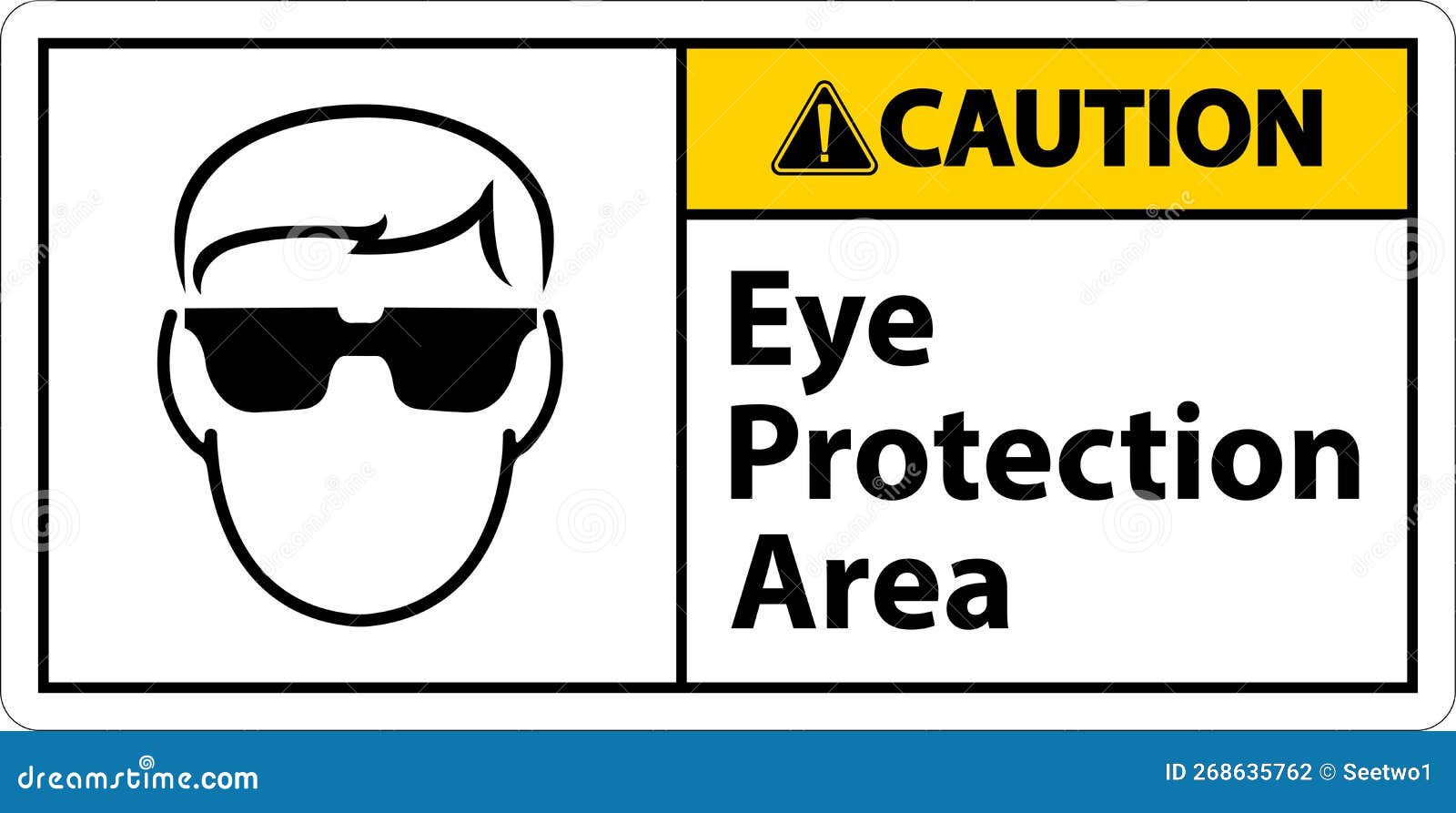 Caution Eye Protection Area Symbol Sign on White Background Stock ...