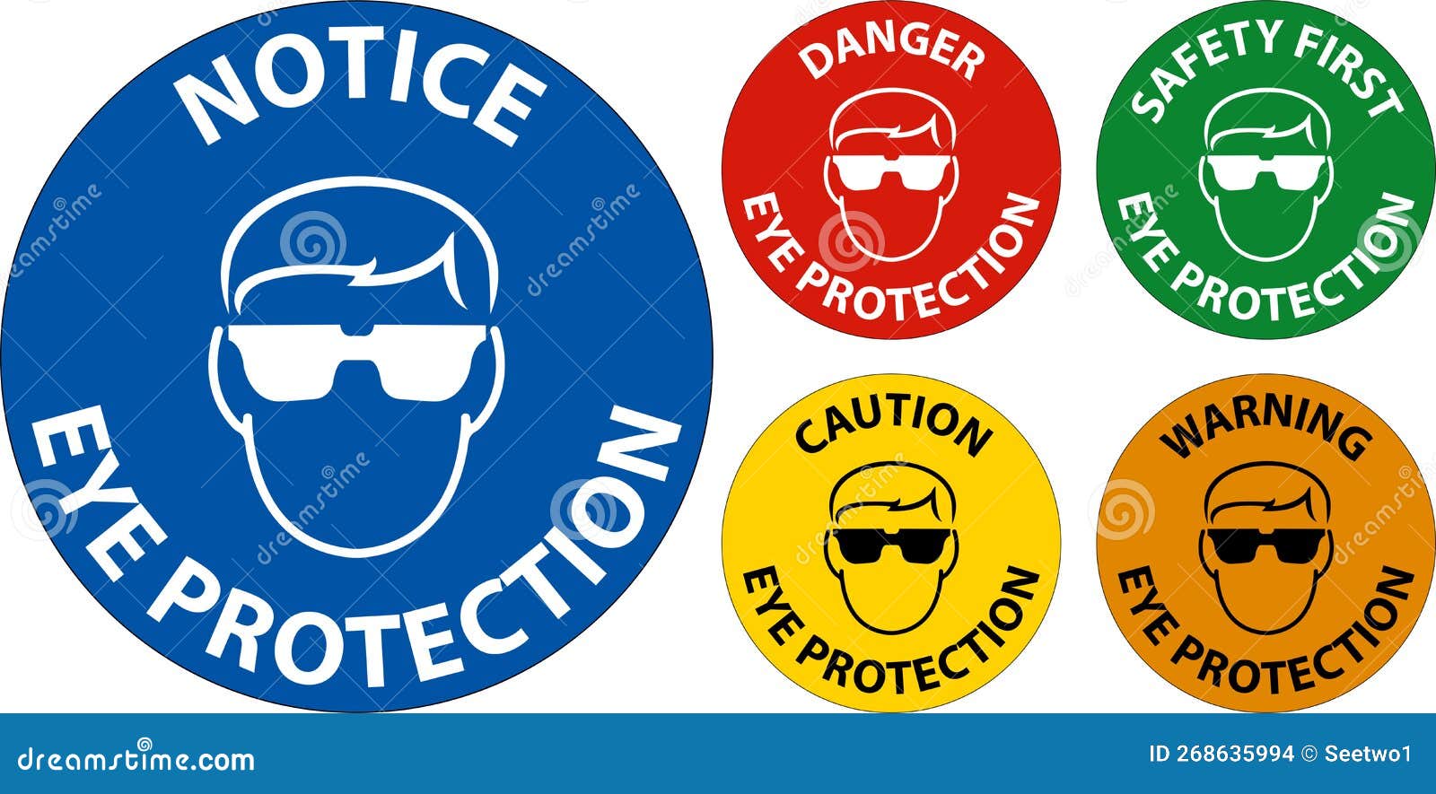 Caution Eye Protection Area Symbol Sign on White Background Stock ...