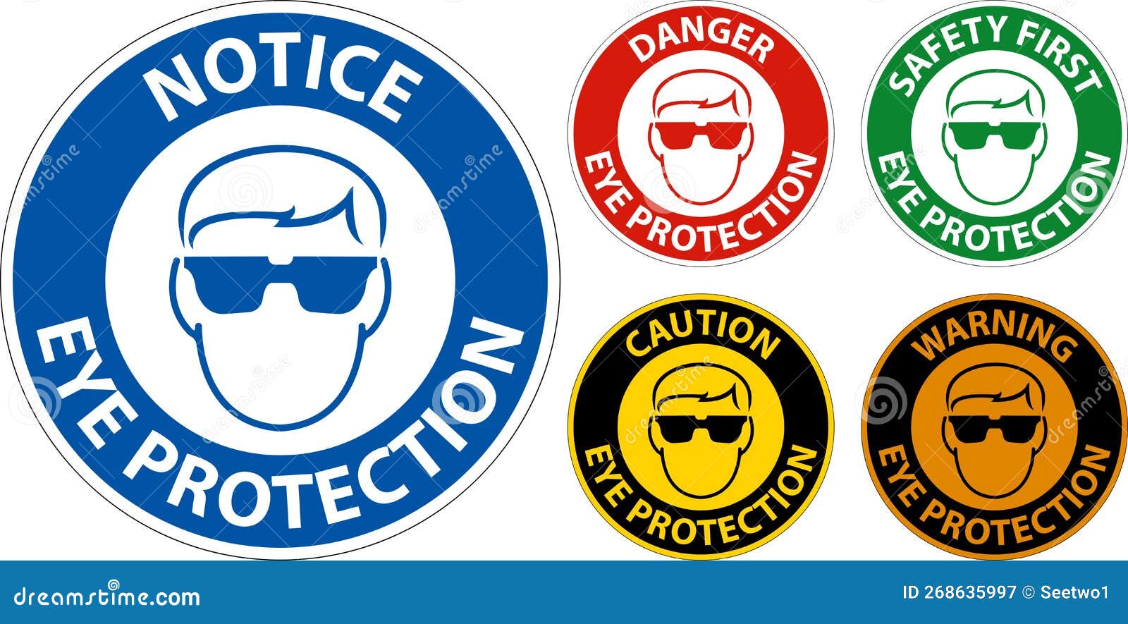 Caution Eye Protection Area Symbol Sign on White Background Stock ...