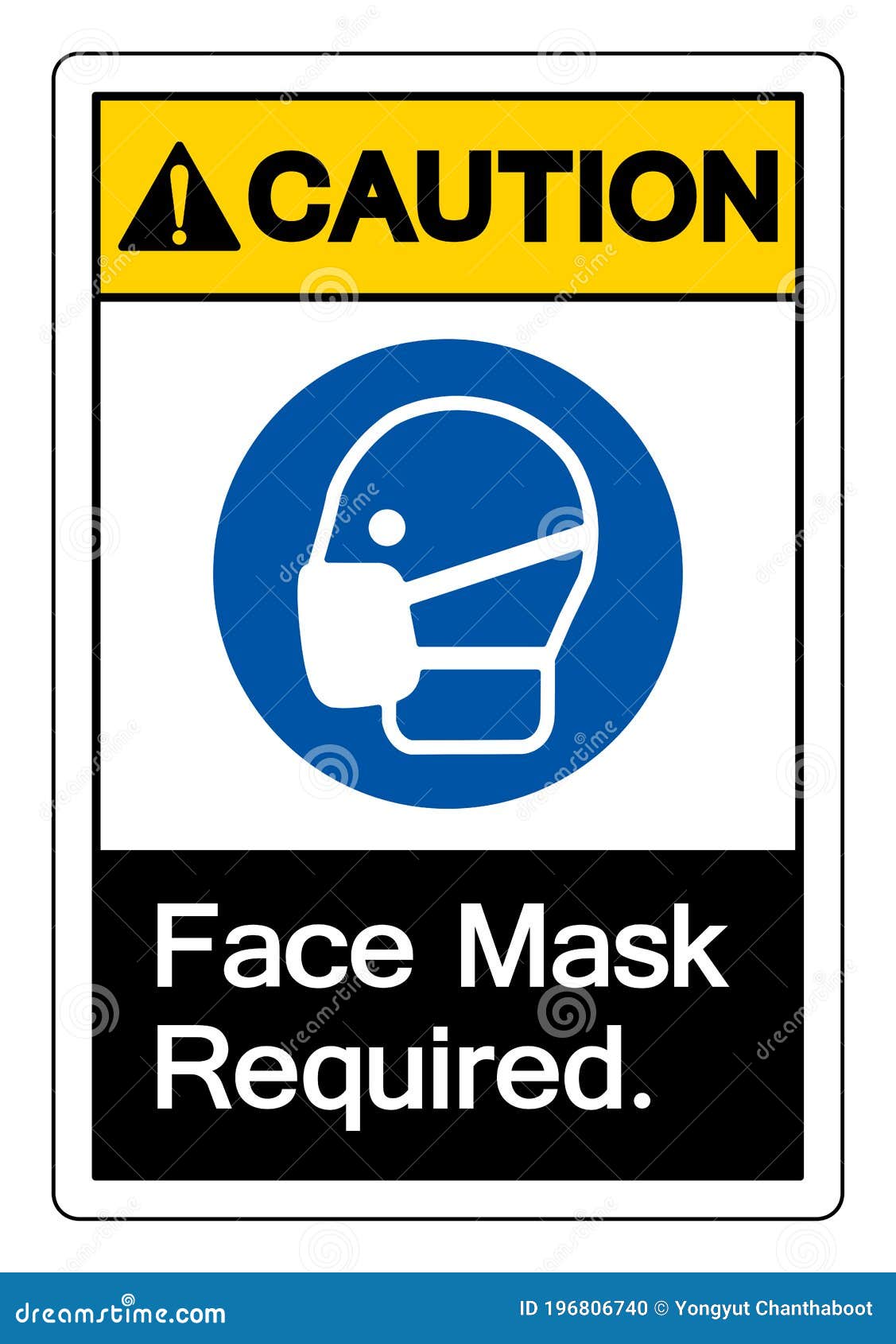 Caution Face Shield Required Symbol Sign,Vector Illustration, Isolated ...