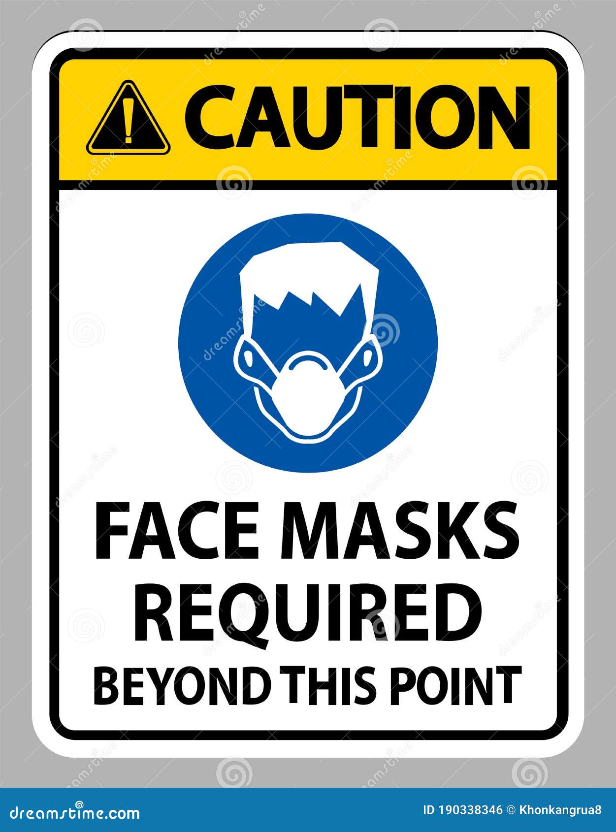Caution Face Shield Area Symbol Sign,Vector Illustration, Isolated On ...