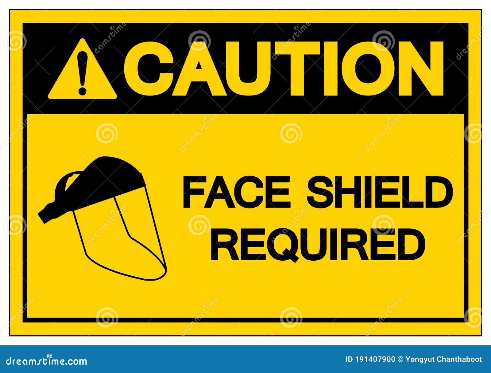 Caution Face Mask Required Symbol Sign,Vector Illustration, Isolated On ...
