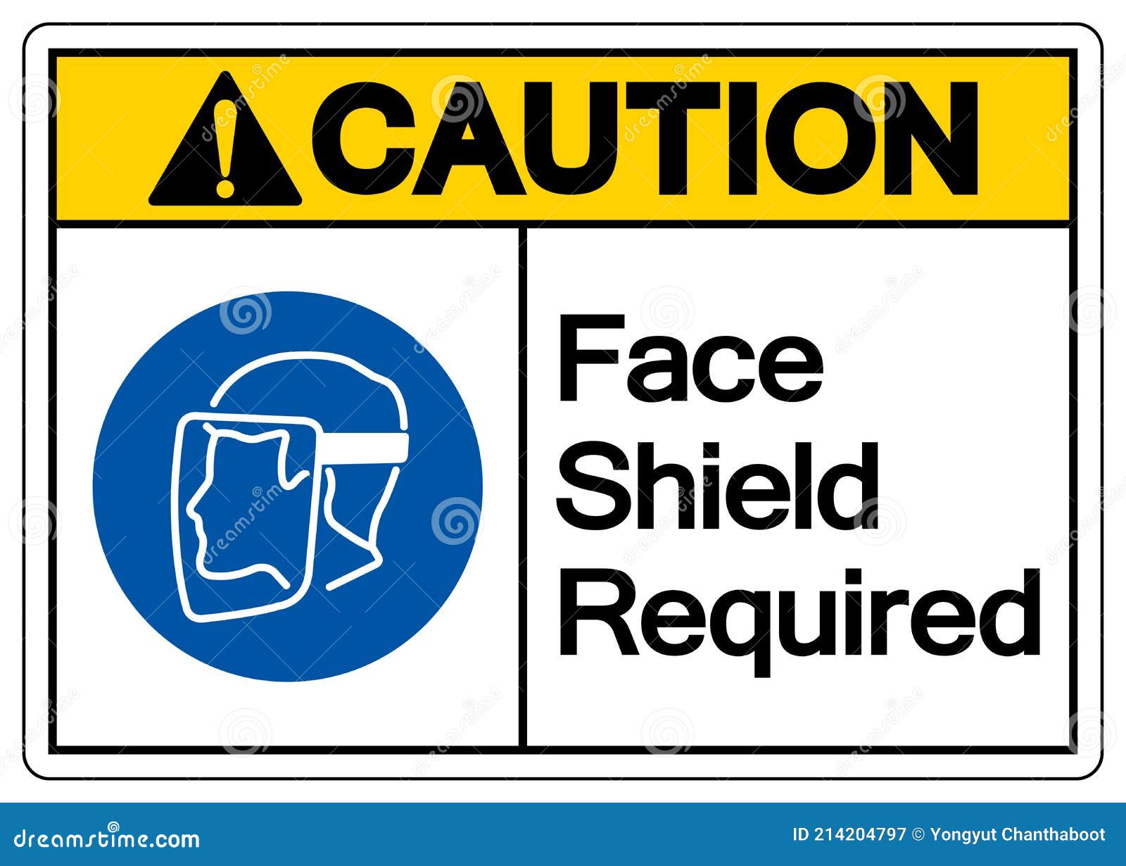 Caution Face Mask Required Symbol Sign,Vector Illustration, Isolated On ...