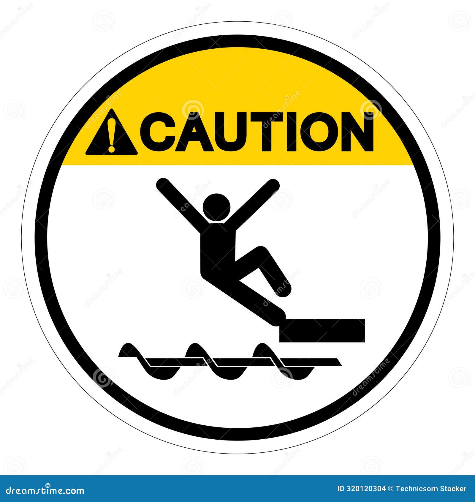 Caution Fall Hazard Symbol Sign, Vector Illustration, Isolate on White ...