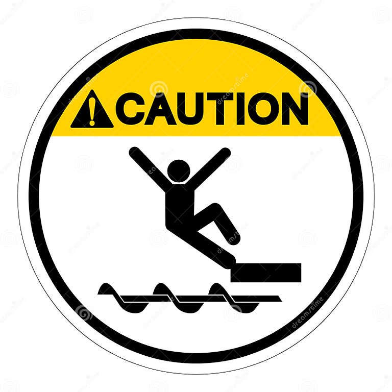 Caution Fall Hazard Symbol Sign, Vector Illustration, Isolate on White ...