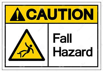 Caution Fall Hazard Symbol, Vector Illustration, Isolate on White ...