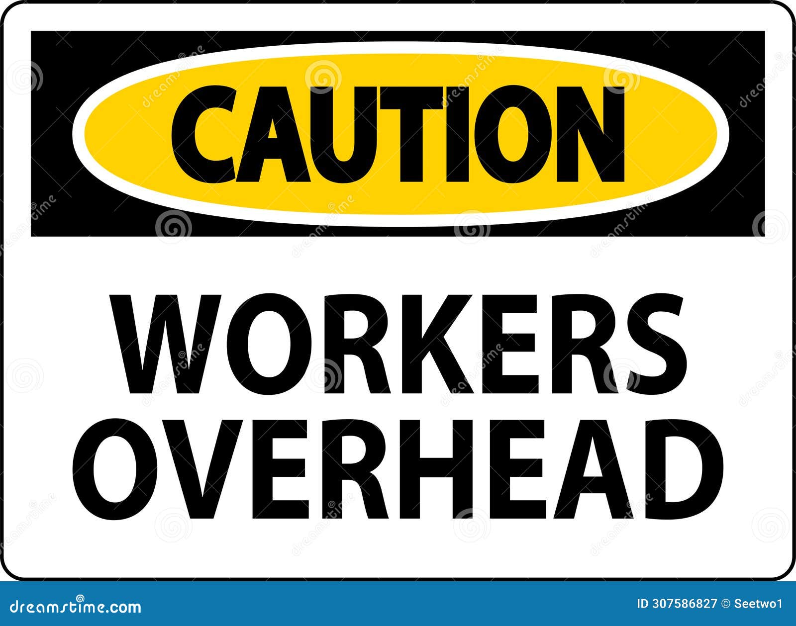 Caution Falling Debris Sign, Workers Overhead Falling Objects Stock ...