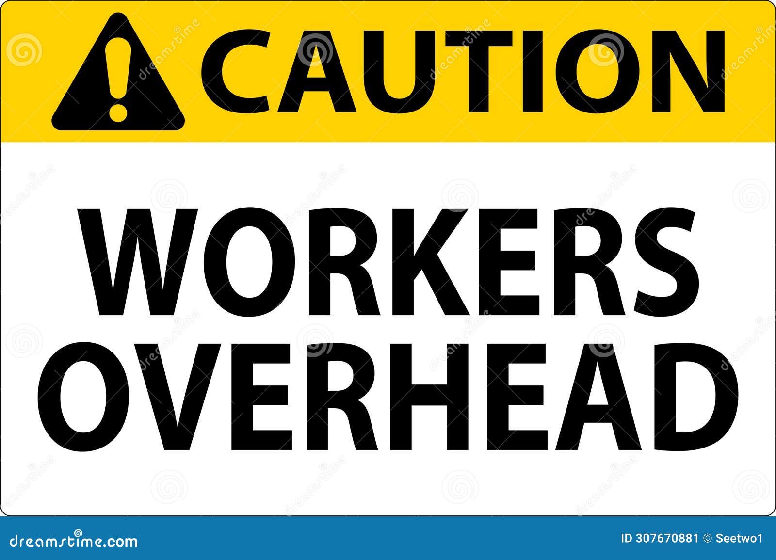 Caution Falling Debris Sign, Workers Overhead Falling Objects Stock ...