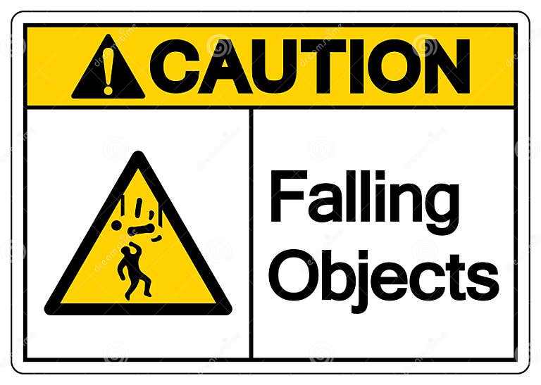 Caution Falling Objects Symbol, Vector Illustration, Isolated on White ...