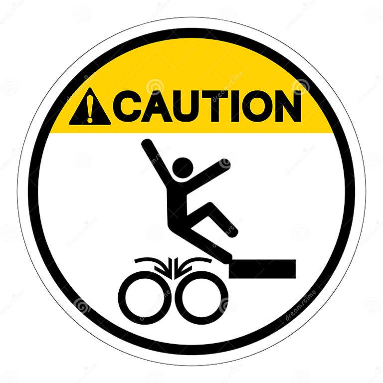 Caution Falling of Rollers Hazard Symbol Sign, Vector Illustration ...