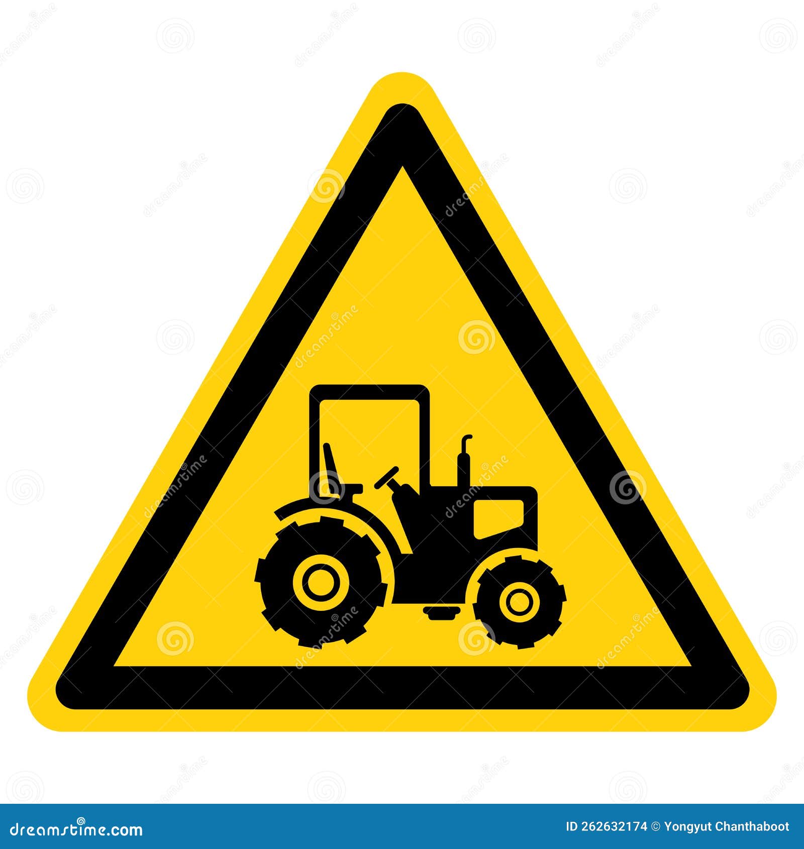 Caution Farm Traffic Symbol Sign, Vector Illustration, Isolate on White ...