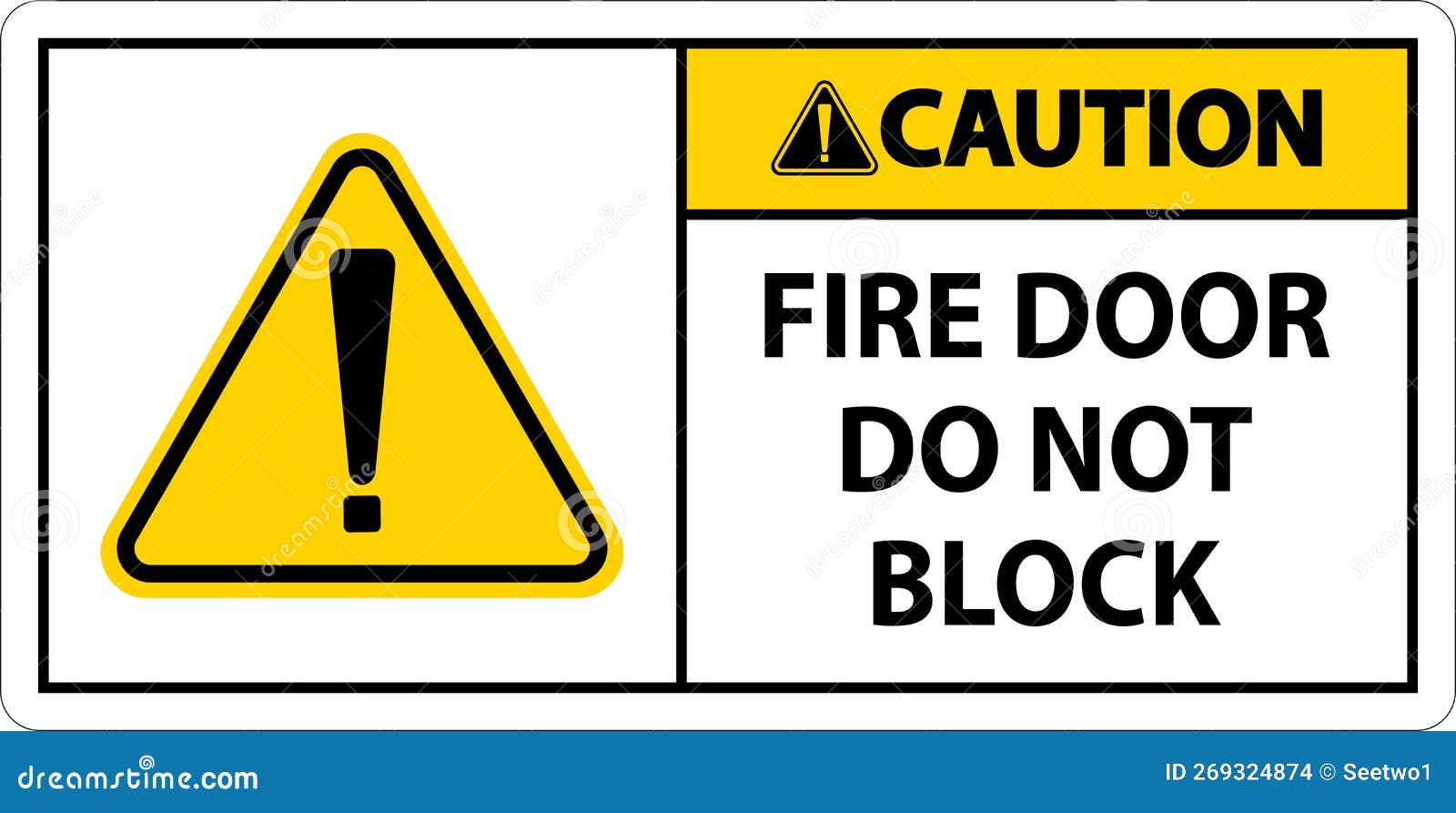Caution Fire Alarm Sign On White Background Cartoon Vector ...