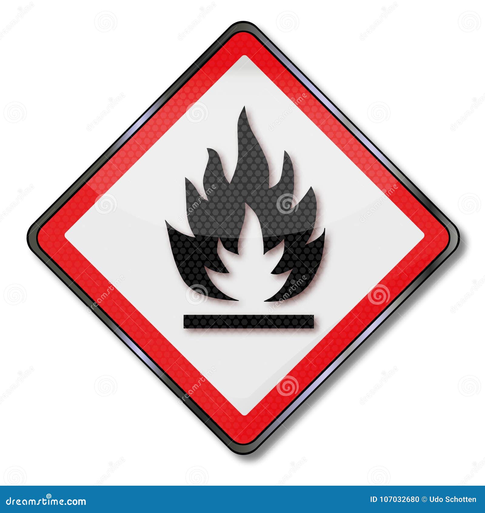 Caution Fire Alarm Sign On White Background Cartoon Vector ...