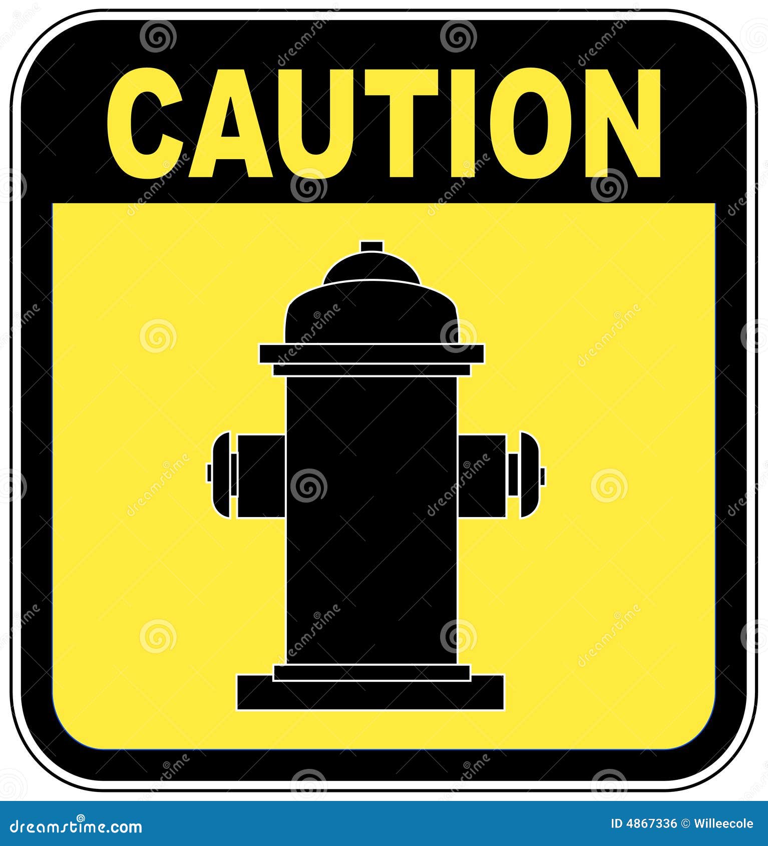 Caution Fire Alarm Sign On White Background Cartoon Vector ...