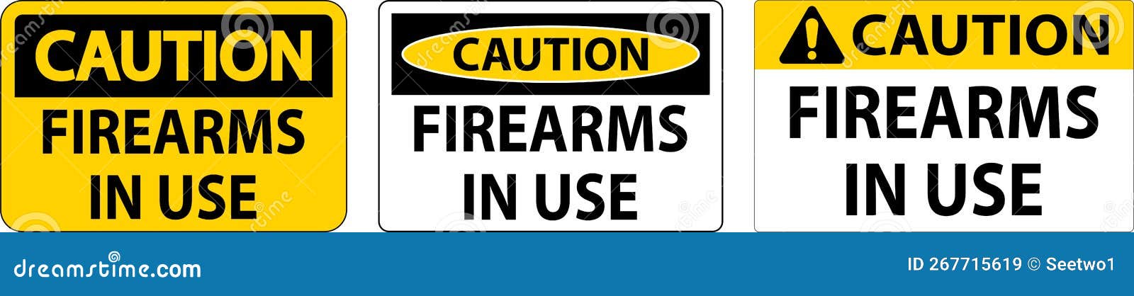 Caution Firearms Allowed Sign Firearms in Use Stock Vector ...