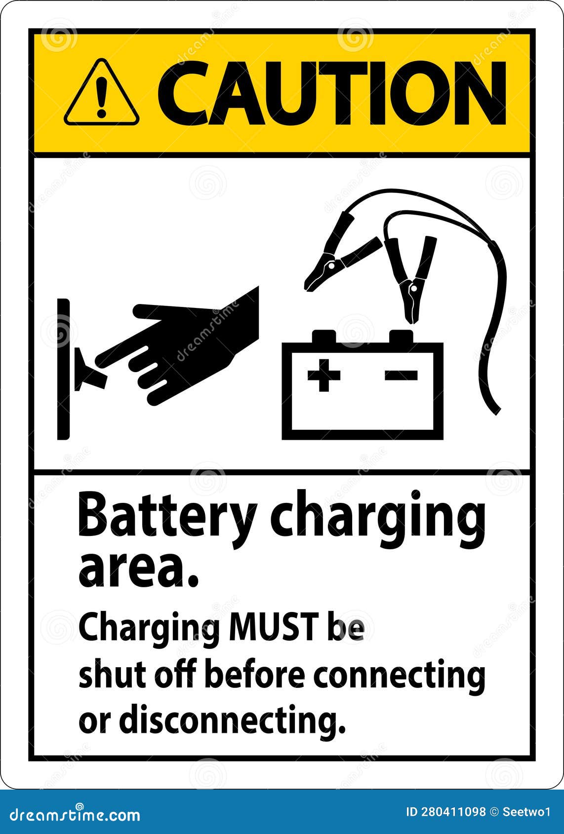 Caution First Sign Battery Charging Area, Charging Must Be Shut Off ...