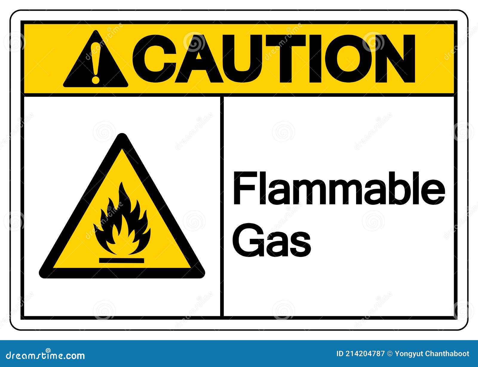 Caution Flammable Gas Symbol, Vector Illustration, Isolate on White ...