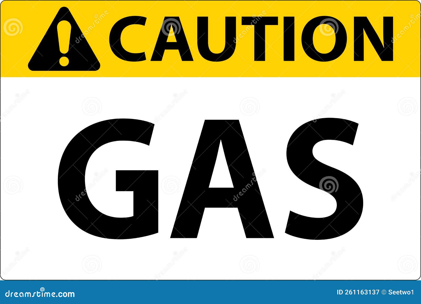 Caution Flammable Sign GAS on White Background Stock Vector ...