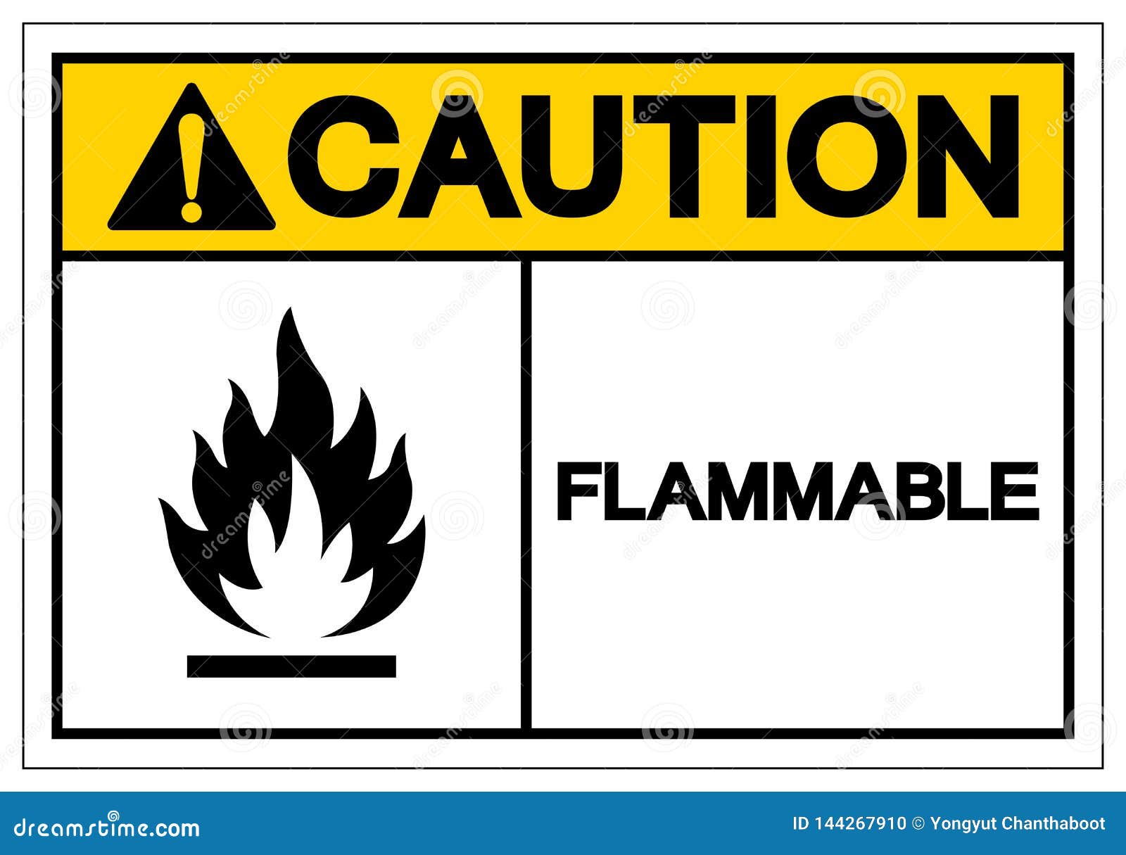 Caution Flammable Symbol Sign ,Vector Illustration, Isolate on White ...
