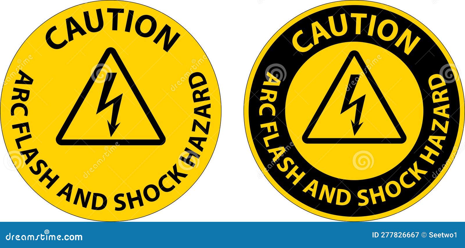 Caution Arc Flash And Shock Hazards. Appropriate PPE Required Symbol ...