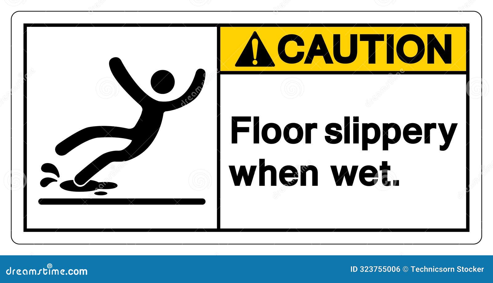 Caution Floor Slippery when Wet Symbol Sign,Vector Illustration ...