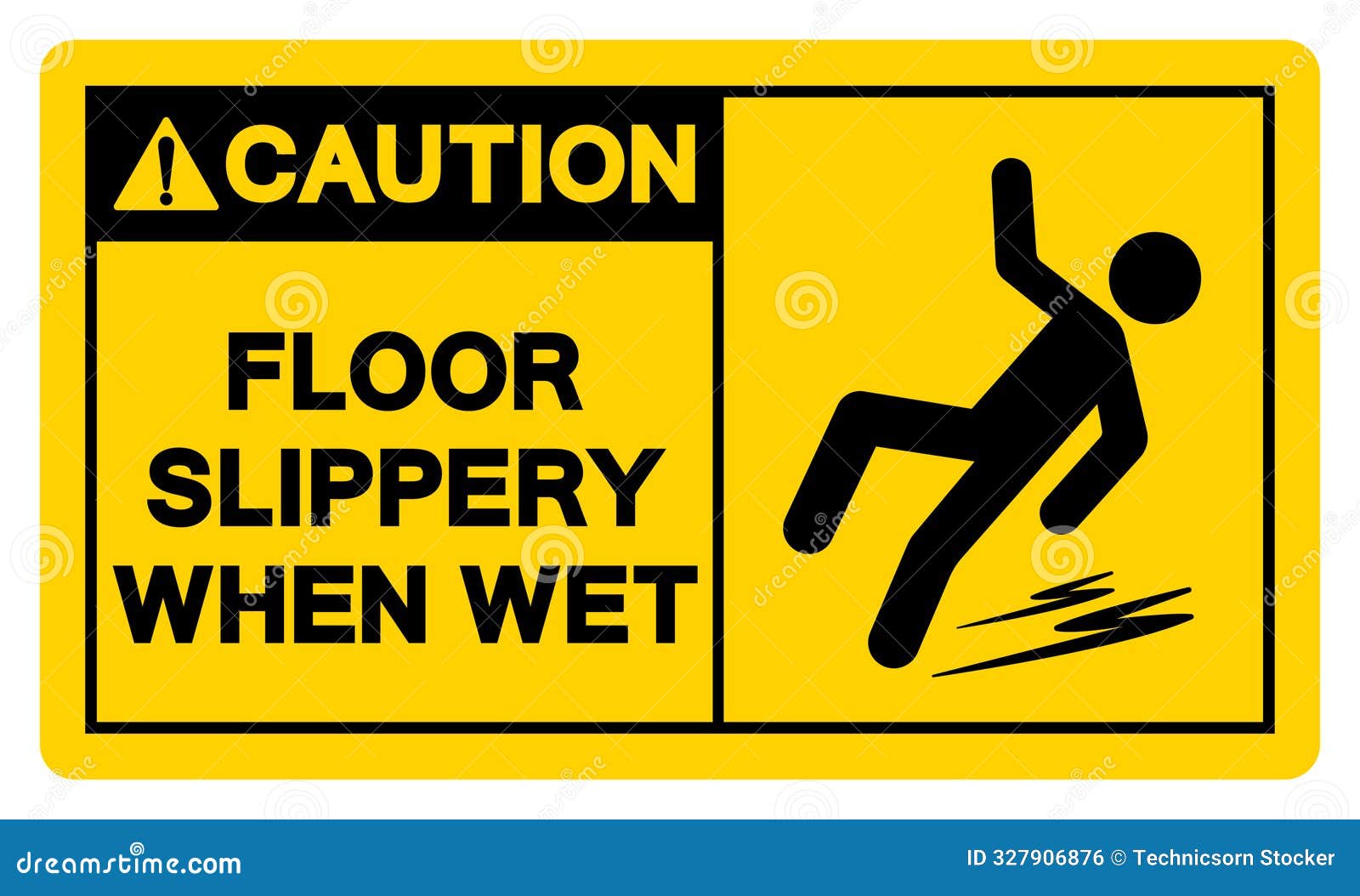 Caution Floor Slippery when Wet Symbol Sign,Vector Illustration ...
