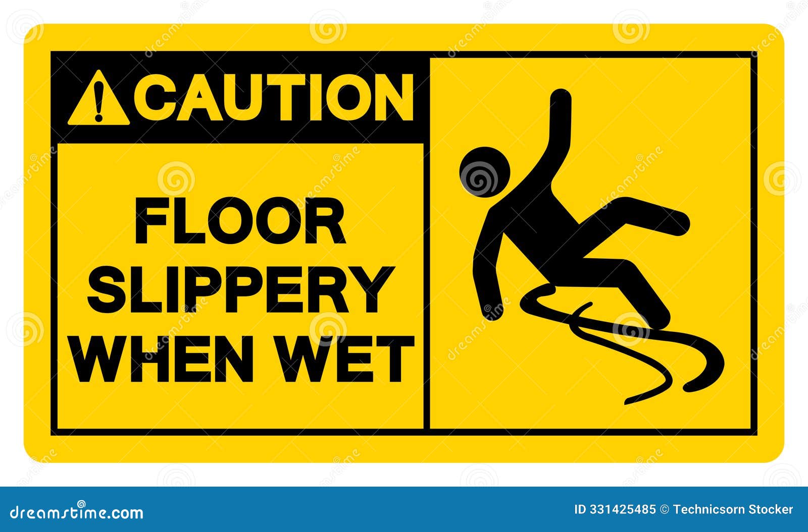 Caution Floor Slippery when Wet Symbol Sign,Vector Illustration ...