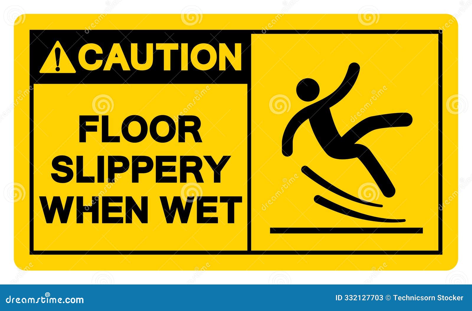 Caution Floor Slippery when Wet Symbol Sign,Vector Illustration ...