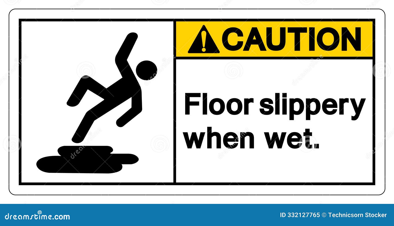 Caution Floor Slippery when Wet Symbol Sign,Vector Illustration ...