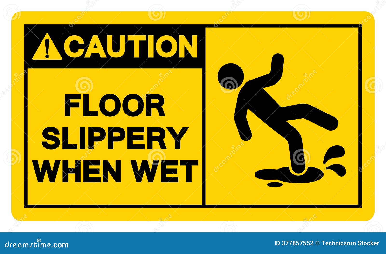 Caution Floor Slippery When Wet Symbol Sign,Vector Illustration ...