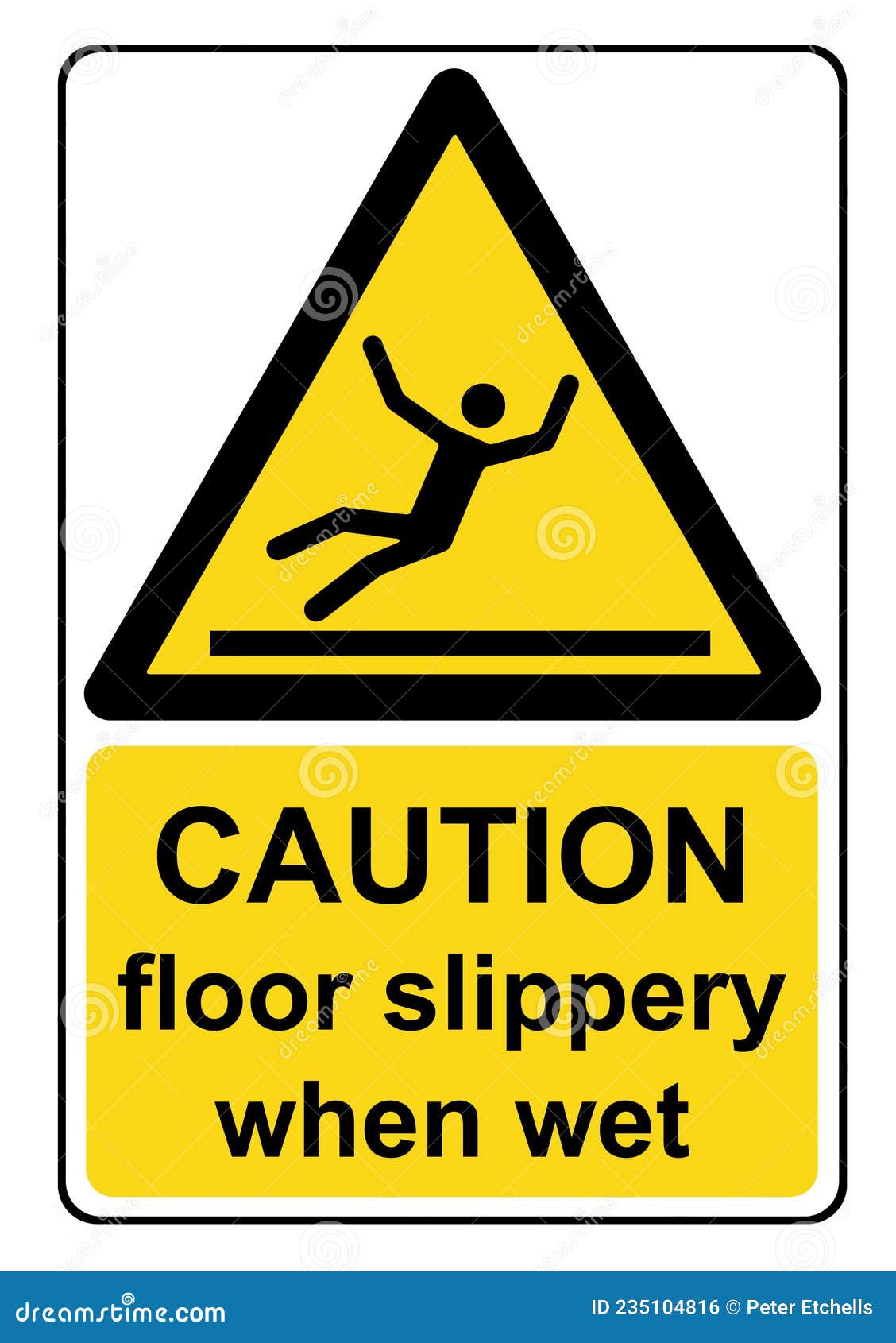 Caution, Wet Floor Sign. Warning Sign. Falling Person Silhouette ...