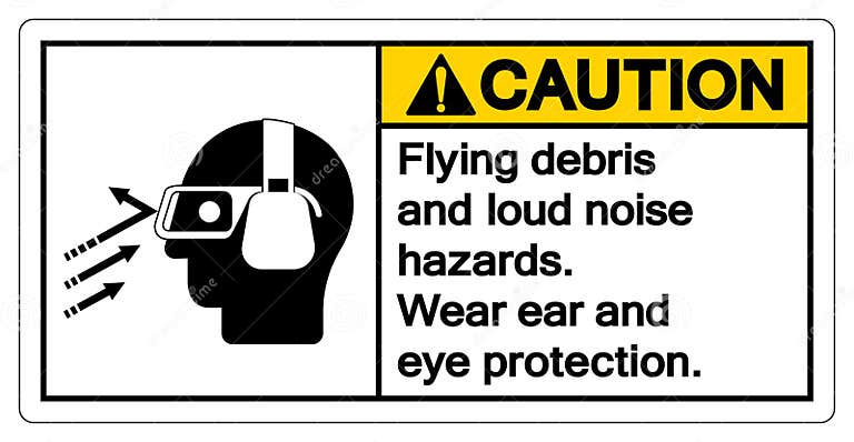 Caution Flying Debris Symbol Sign, Vector Illustration, Isolate on ...