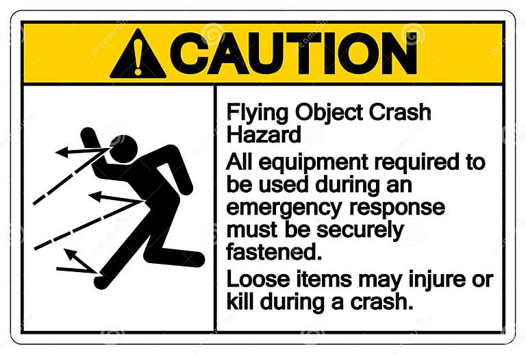 Caution Flying Object Crash Hazard Symbol Sign ,Vector Illustration ...
