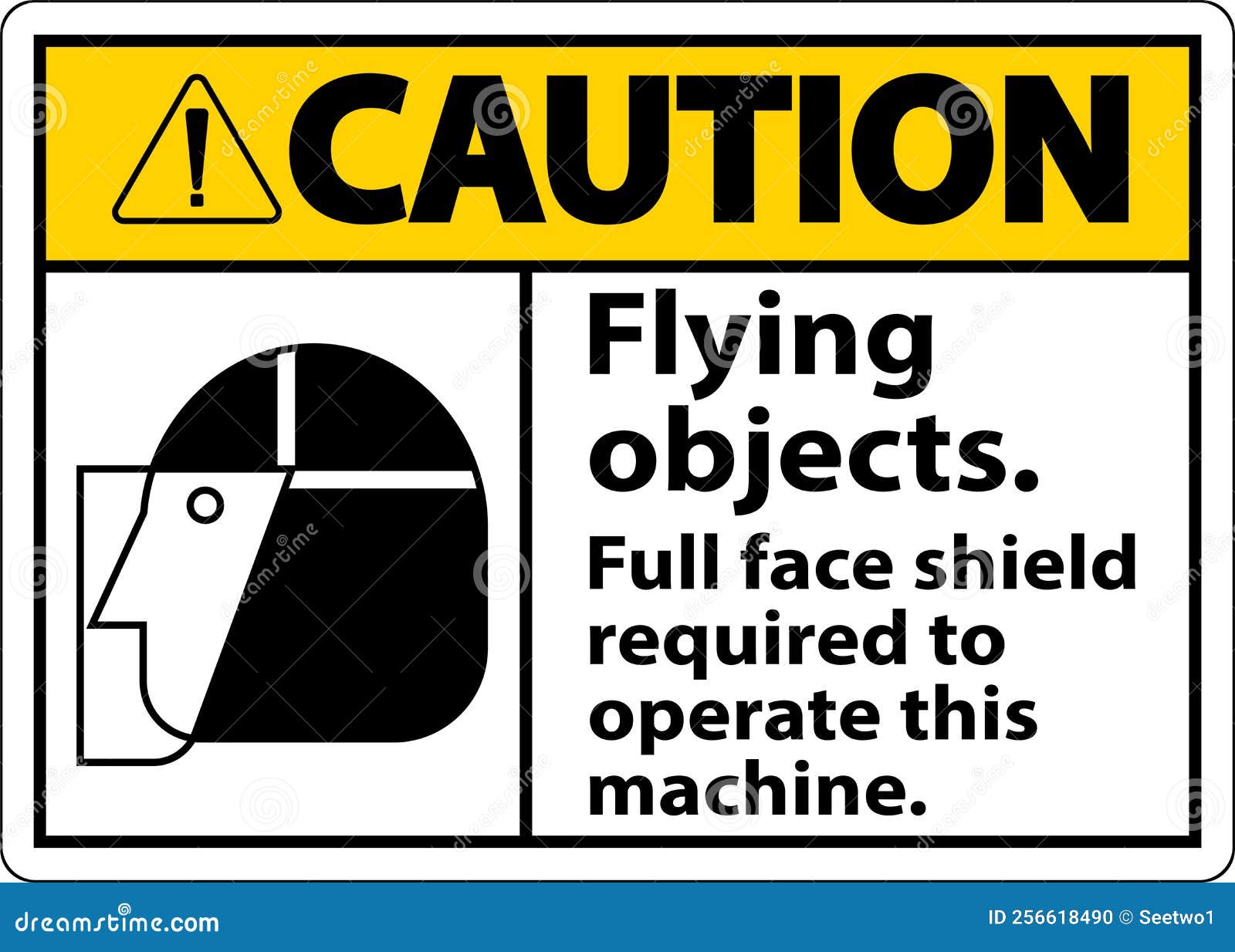 Caution Flying Debris Hazard Face Shield Required When Working On This ...