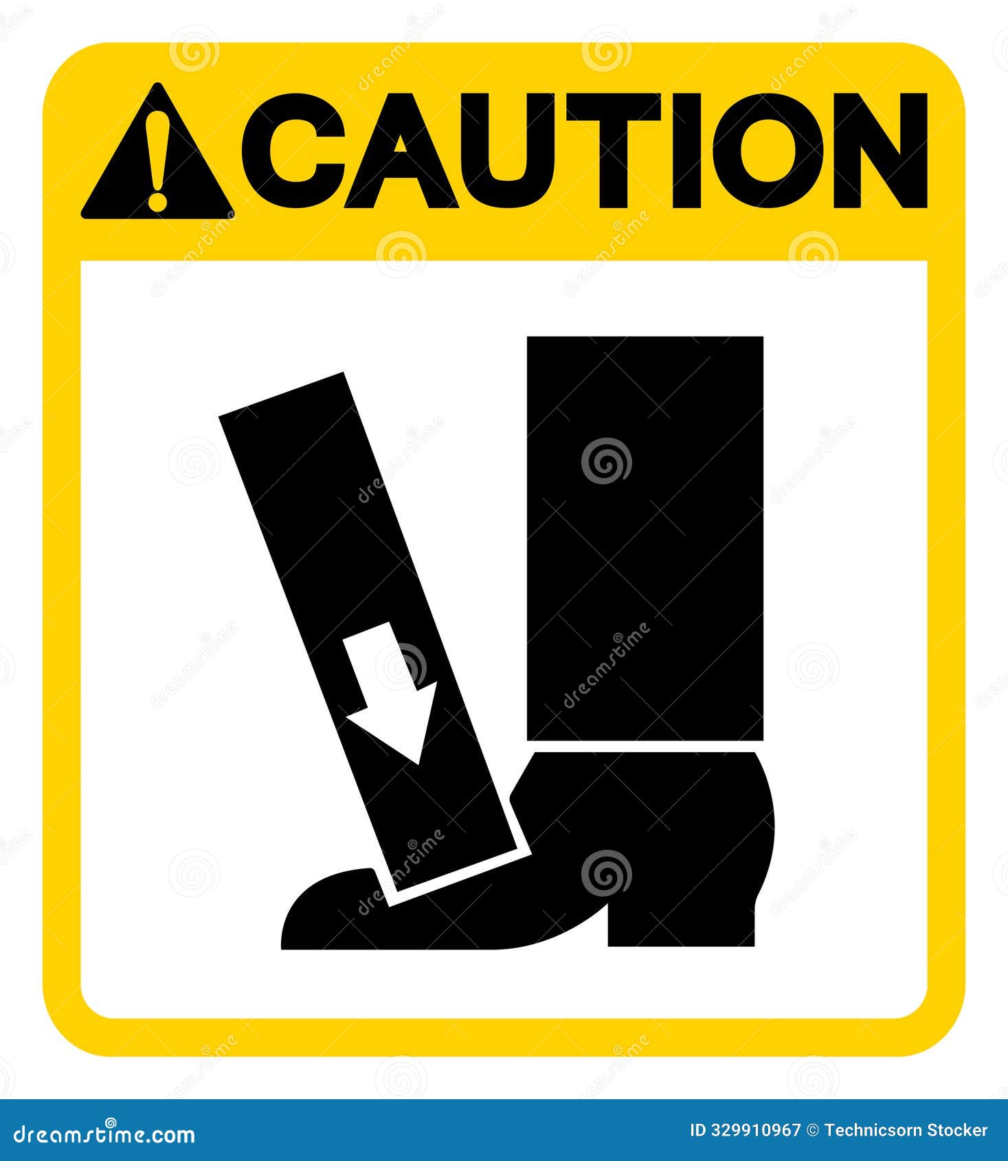 Caution Foot Crush Force from Above Symbol Sign, Vector Illustration ...