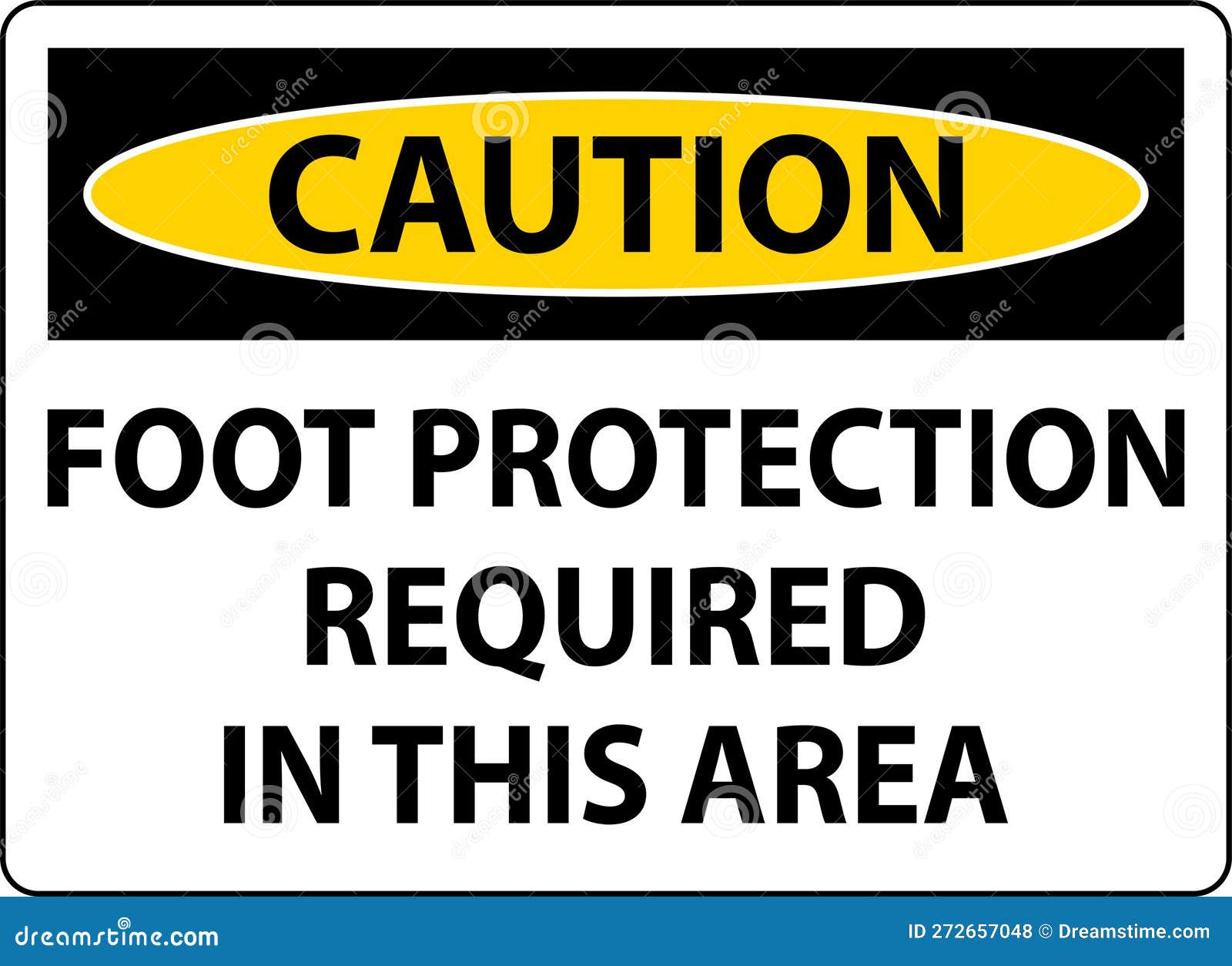 Caution Foot Protection Required in this Area Sign Stock Vector ...