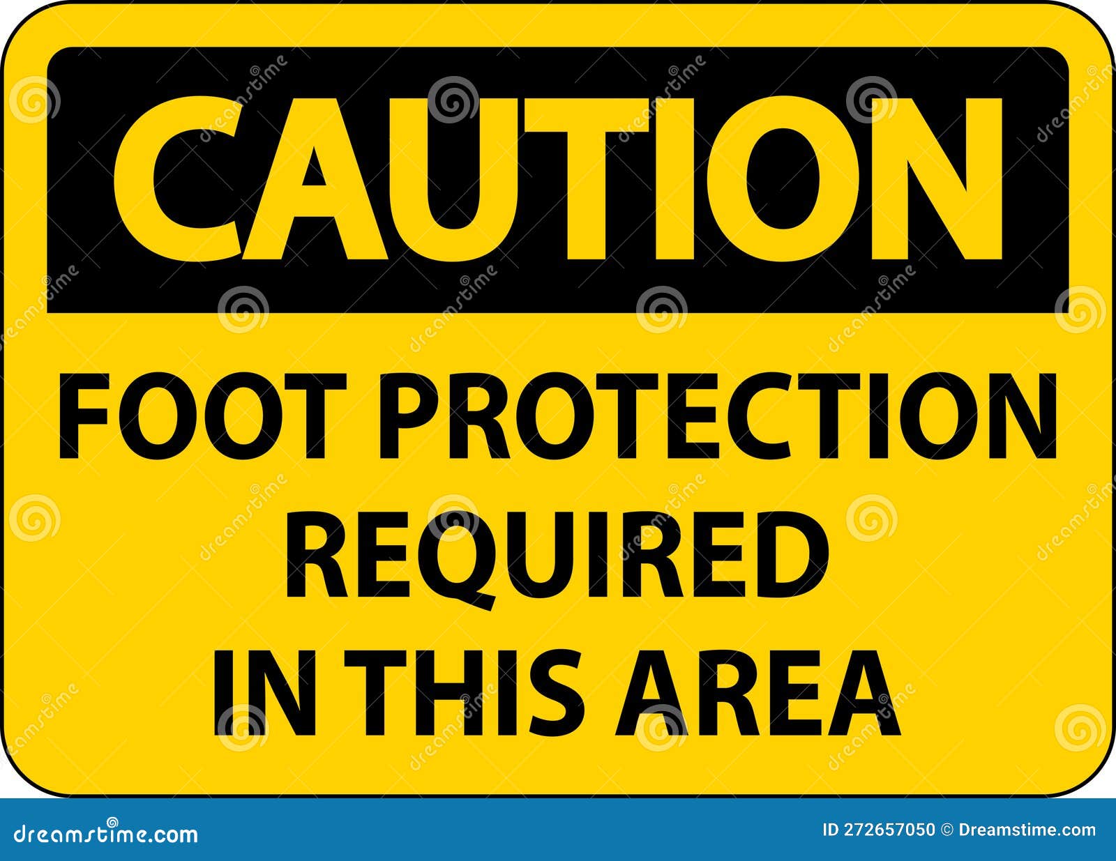 Caution Foot Protection Required in this Area Sign Stock Vector ...