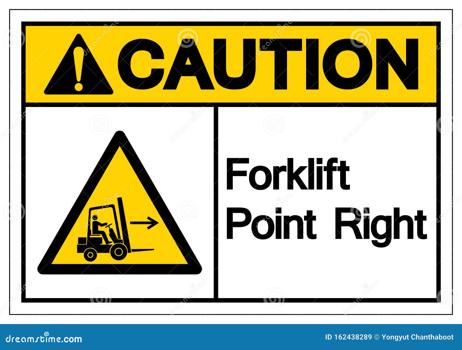 Caution Forklift Point Right Symbol Sign, Vector Illustration, Isolate ...